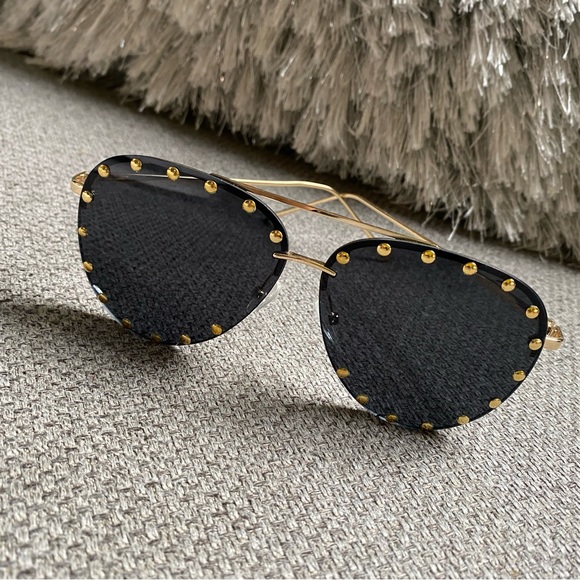 Accessories | Gold Studded Sunglasses | Poshmark